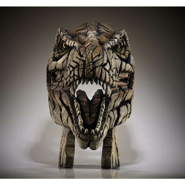 This T Rex Edge Sculpture is a dramatic piece that will make an impact
