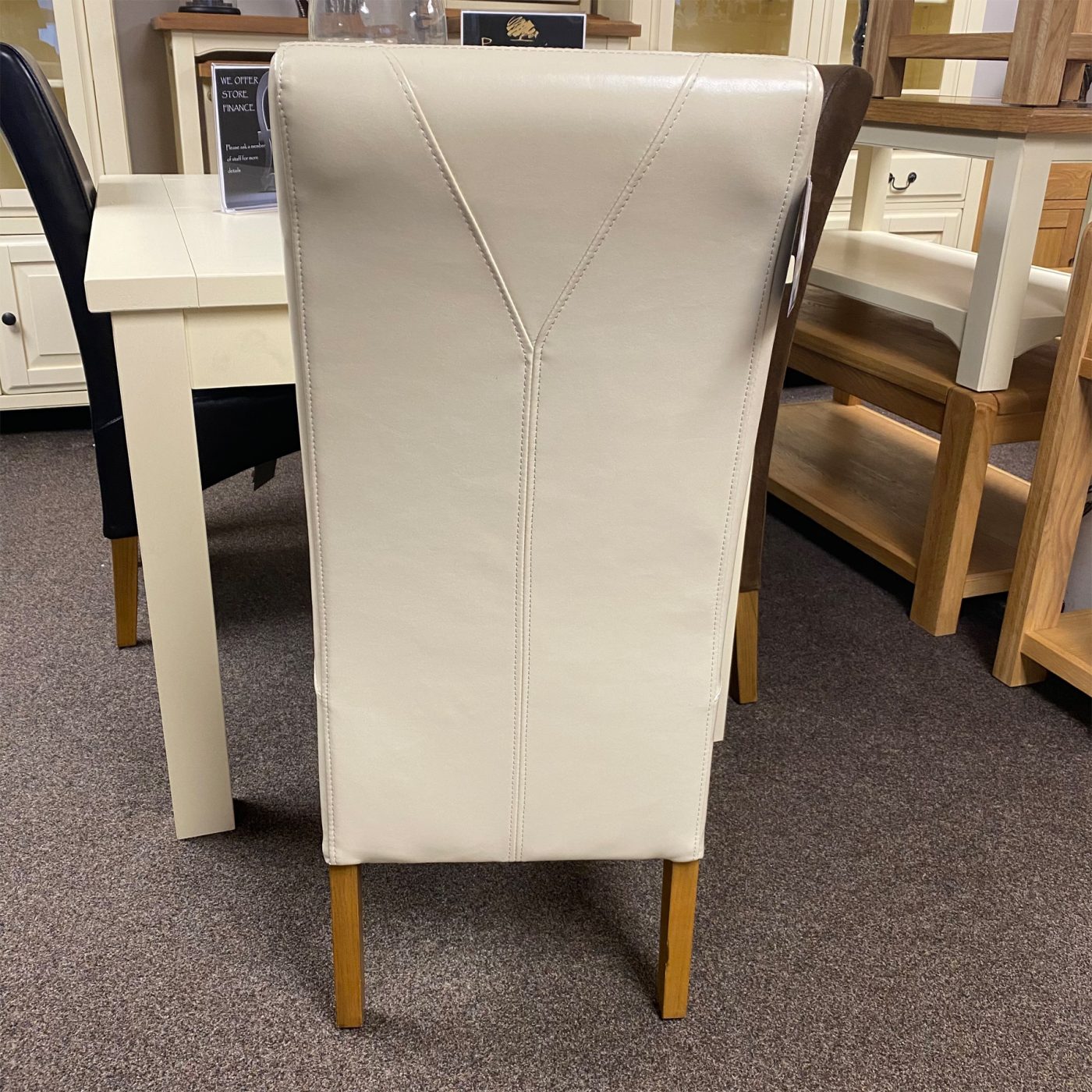 Straight Back Dining Chair - Cream - Progressive Furnishings