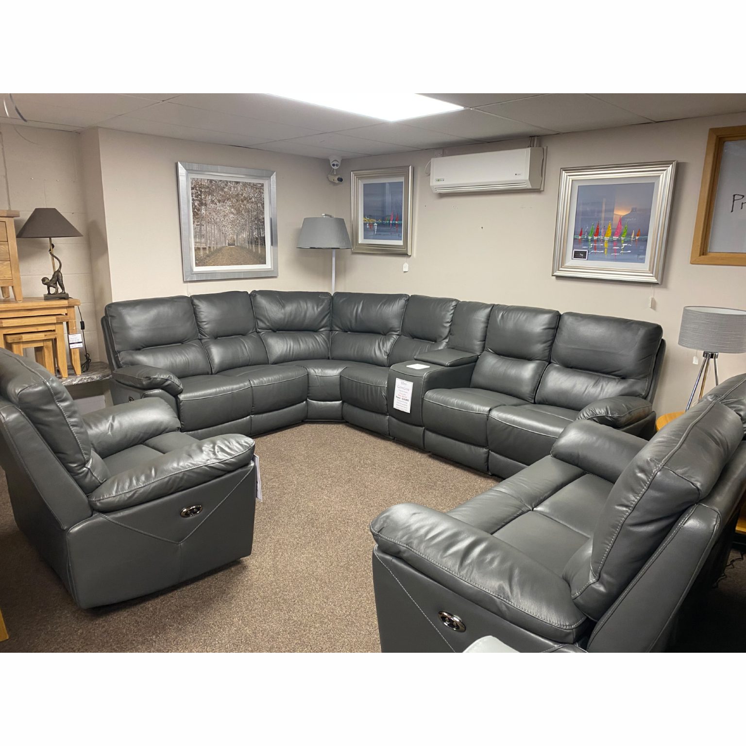 NEW – Wilson Graphite Grey Leather Sofas