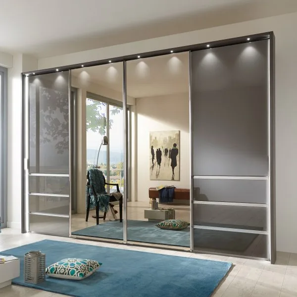 Miguel – 4 Sliding Doors (Mirrored/Havana) – 6 Drawer 3.3m Long ...