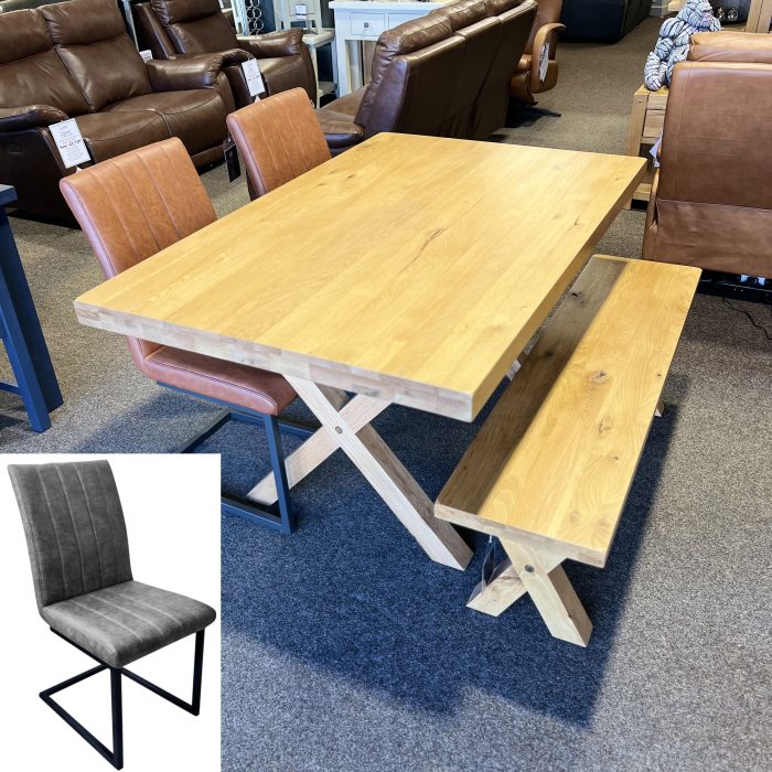 Small X-Leg Oak Dining table which is part of the Loxley Oak range