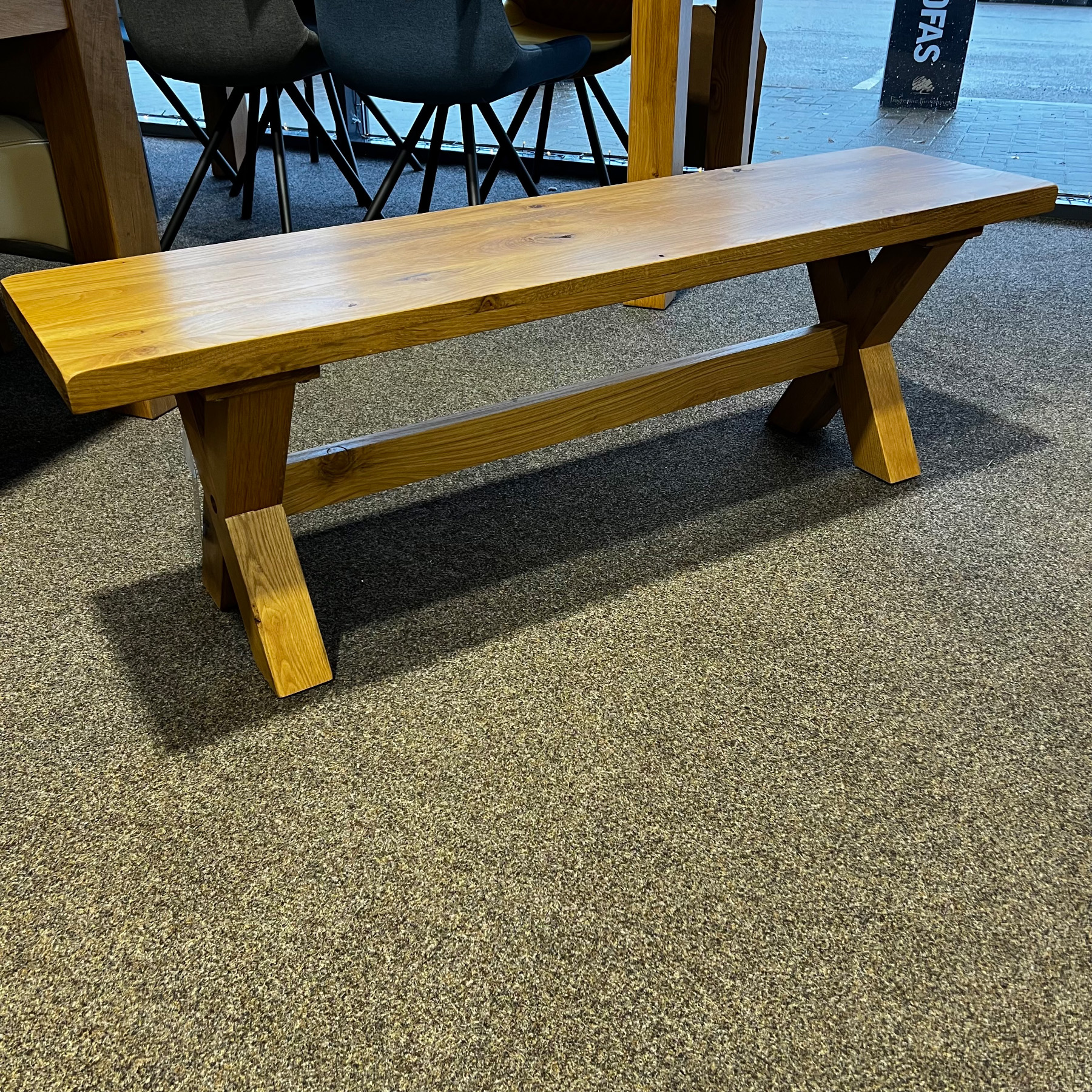 Small X-Leg Oak Dining table which is part of the Loxley Oak range