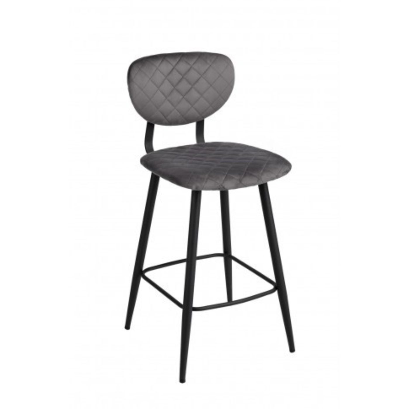 Mason - Stitched Bar Stool - Velvet - Slate - Progressive Furnishings